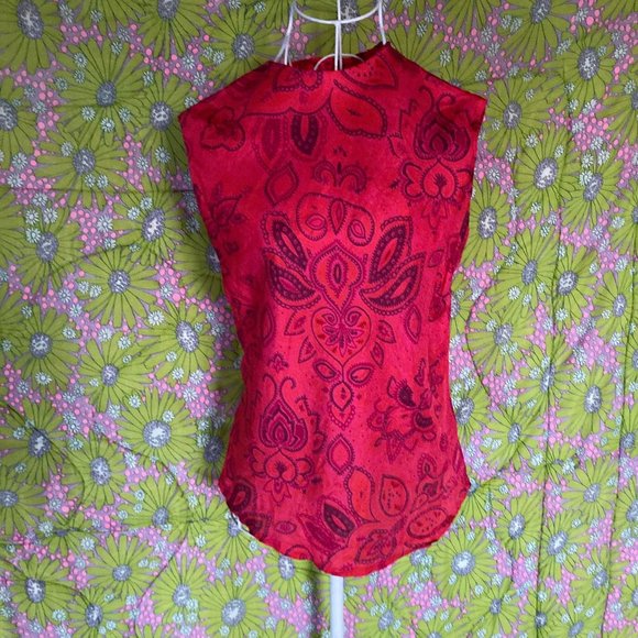 Vintage | Tops | Vintage 6s 70s Top Bright Pink Orange Sm 960s 1970s ...